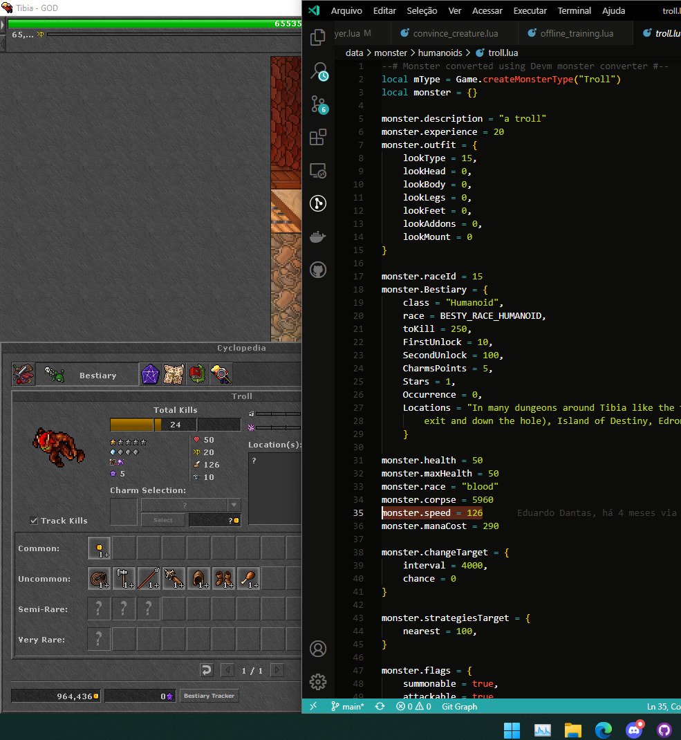 Wrong speed value in bestiary page · Issue #431 · opentibiabr/canary · GitHub