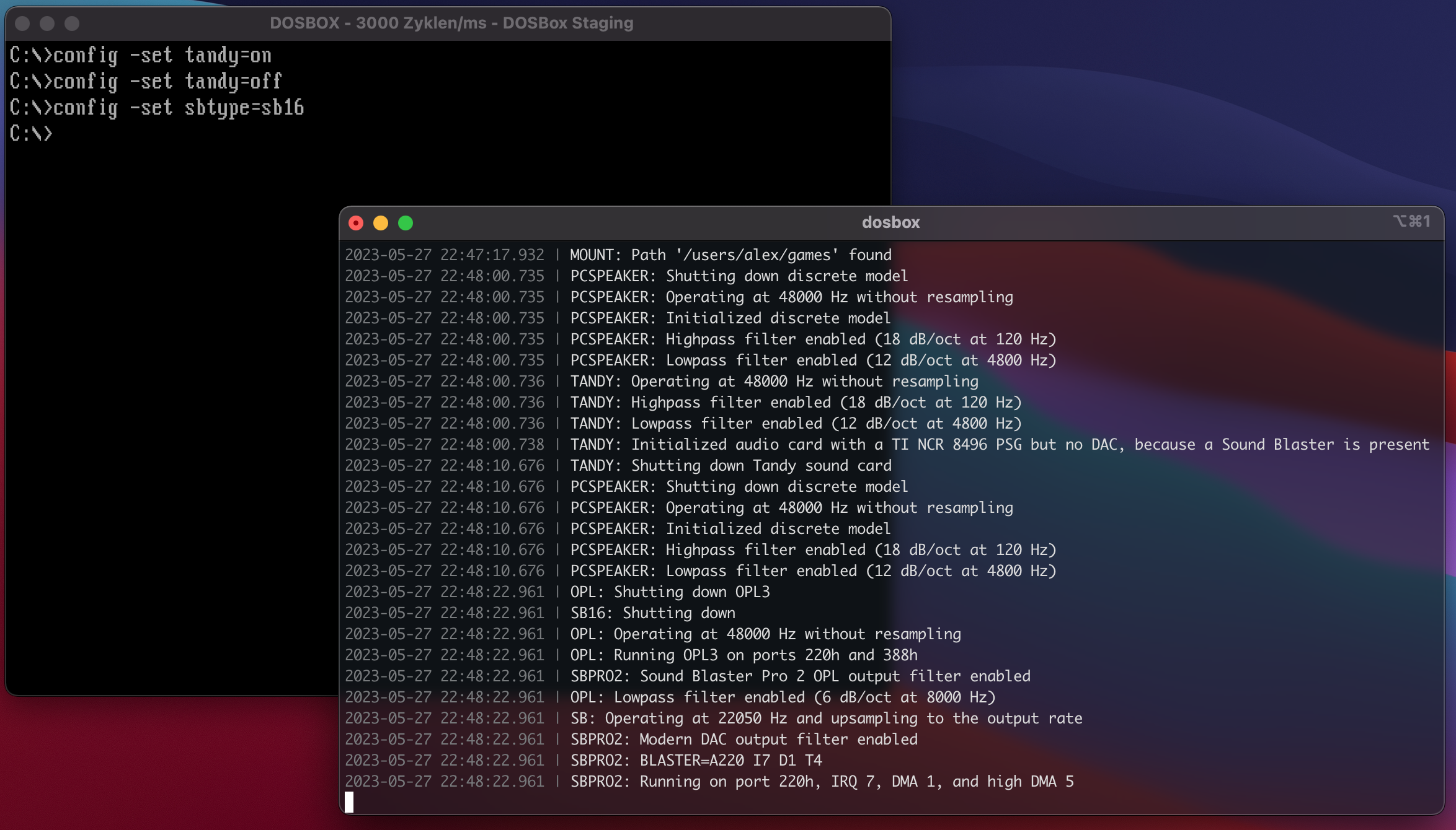 Switching Tandy Onoff Uses Sbpro2 Instead Of Sb16 When Using Sbtypesb16 Afterwards · Issue 
