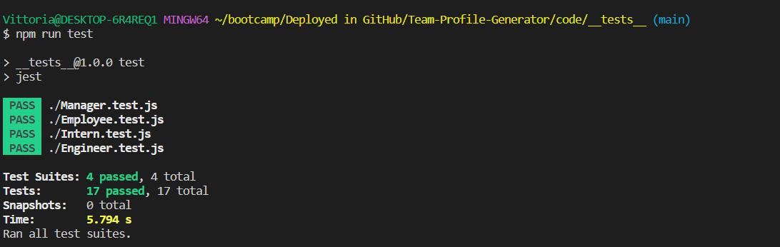 GitHub - vbugana/Team-Profile-Generator: Team Profile Generator is a ...