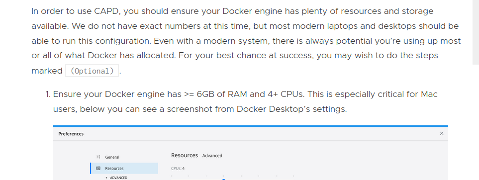Instruct useres where to get to their docker settings · Issue #807 · vmware-tanzu/community ...