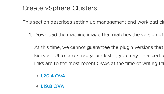 Update documentation to point to correct ova version for vSphere deployments · Issue #1277 ...