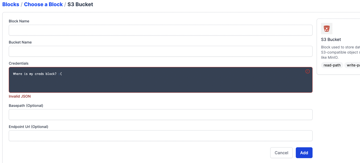 UI: Block schema union properties displaying as JSON · Issue #6087 · PrefectHQ/prefect · GitHub