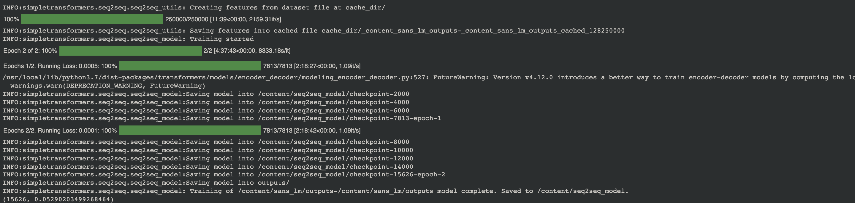 Empty string returned when model.predict() for seq2seq model. · Issue ...