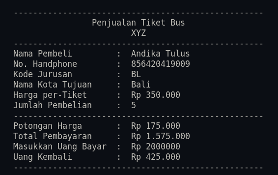 GitHub - andikatuluspangestu/python-ticket-cli-bsi: Program Pendataan Tiket Bus berbasis CLI ...