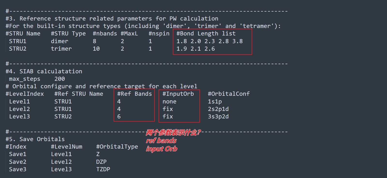 What is the meaning of #Ref Bands and #InputOrb ? · Issue #5 · abacusmodeling/ABACUS-orbitals ...