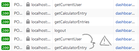 Triggering logging out on a page that uses queries that require authentication leads to an ...