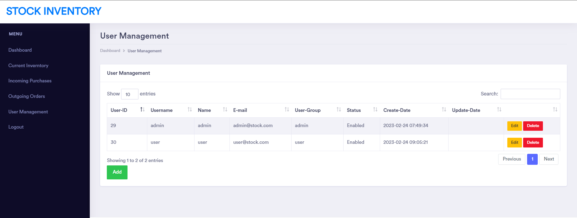 GitHub - adisorncjame/Stock-Inventory: Mini Project Stock Inventory Ref . https://phpgrid.com ...