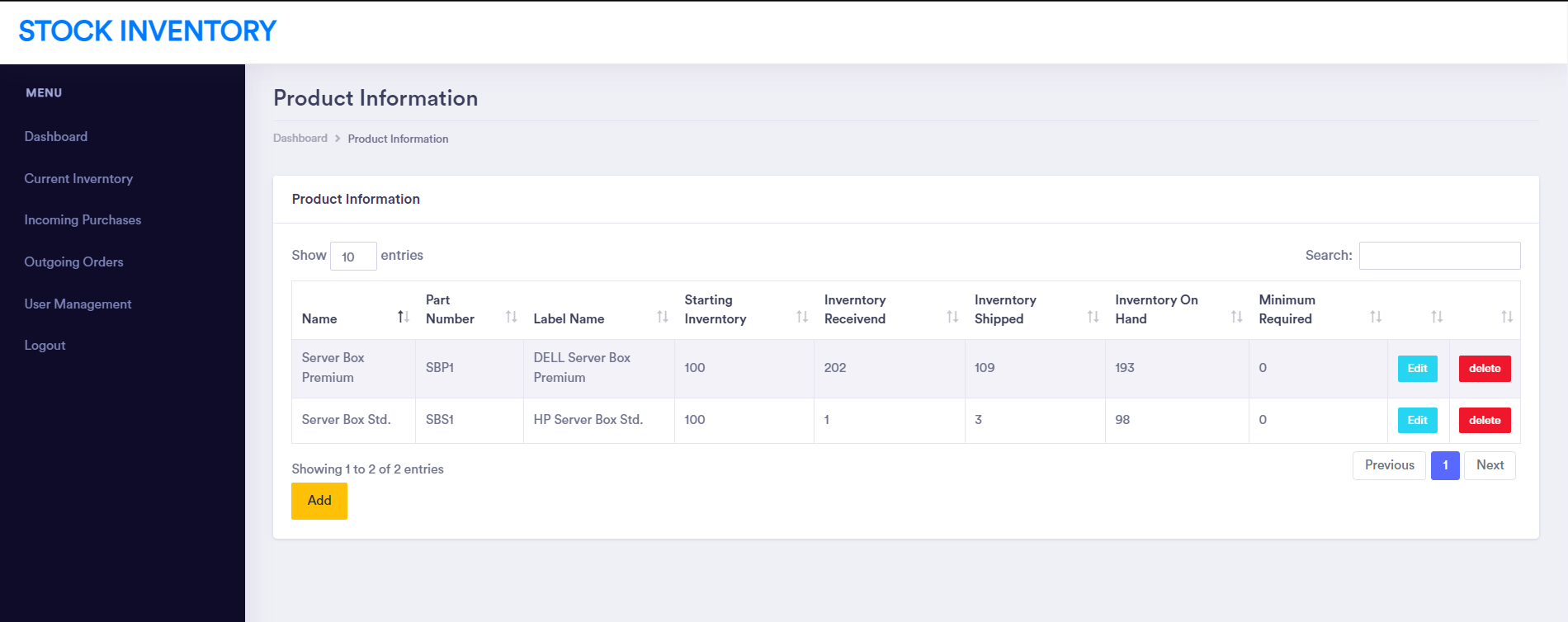GitHub - adisorncjame/Stock-Inventory: Mini Project Stock Inventory Ref ...