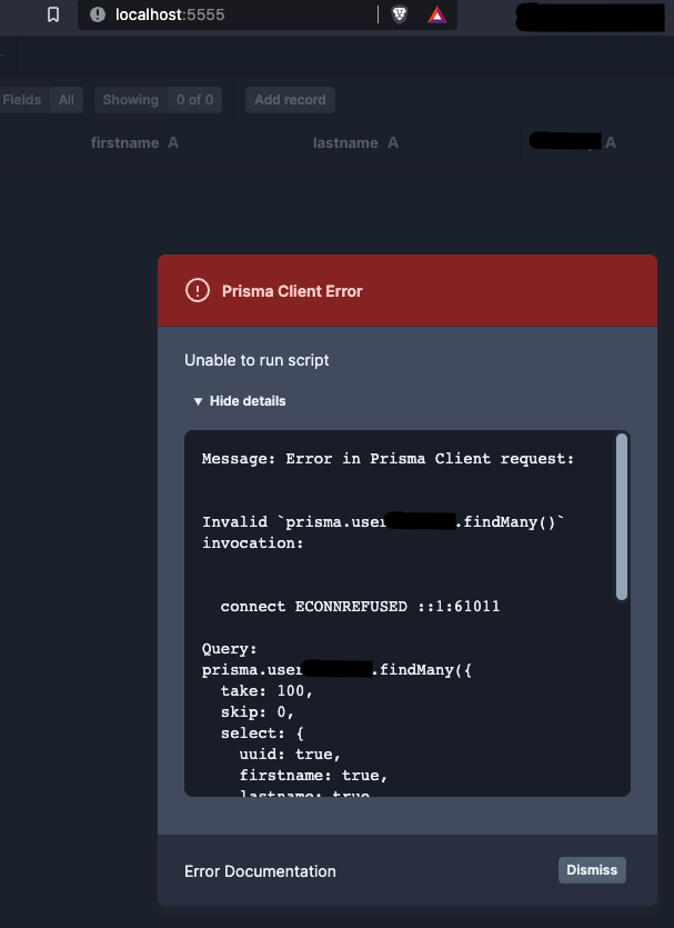 M1 Chip Issue Error In Prisma Client Request Invalid Findmany Invocation Econnrefused