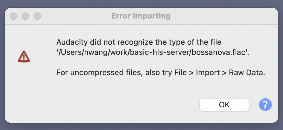 Importing audio files fail on local builds with macOS M1 · Issue #5025 · audacity/audacity · GitHub