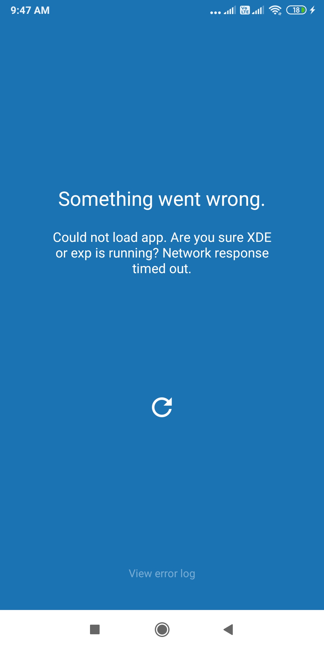 Could not load app. Are you sure XDE or exp is running? Netwok Response time out · Issue #11392 ...