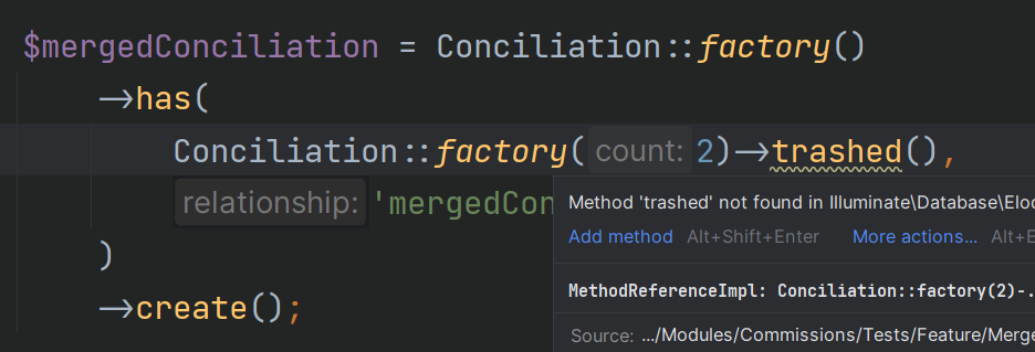 [Feature Request]: Autocomplete Dynamic "trashed" factory state · Issue #557 · laravel-idea ...