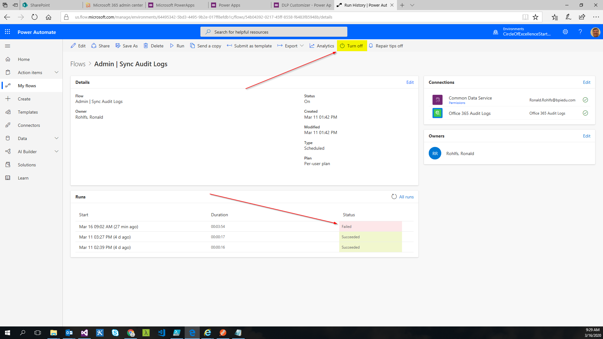 Admin | Sync Template v2 flows cannot be Turned On · Issue #100 · microsoft/powerapps-tools · GitHub
