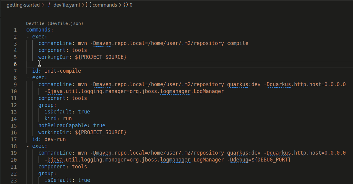 Provides devfile code assist and validation · Issue #1903 · redhat-developer/vscode-openshift ...
