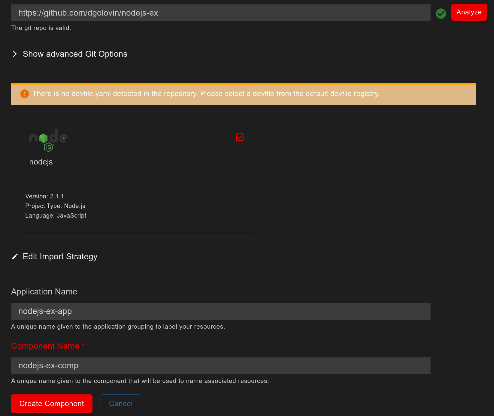 Active and disabled 'Create Component' buttons look the same · Issue #2725 · redhat-developer ...