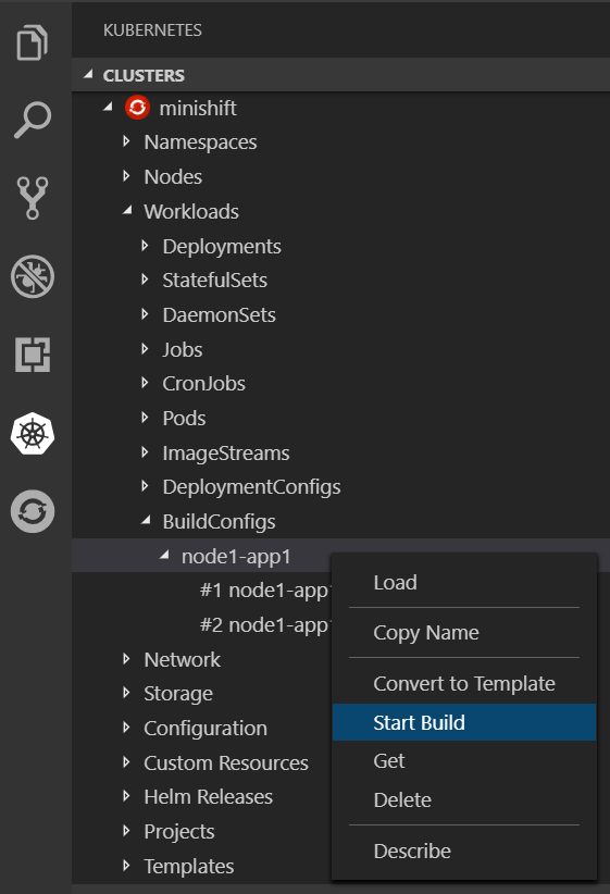 Add command `Start Build` for BuildConfig resources in Clusters view · Issue #915 · redhat ...