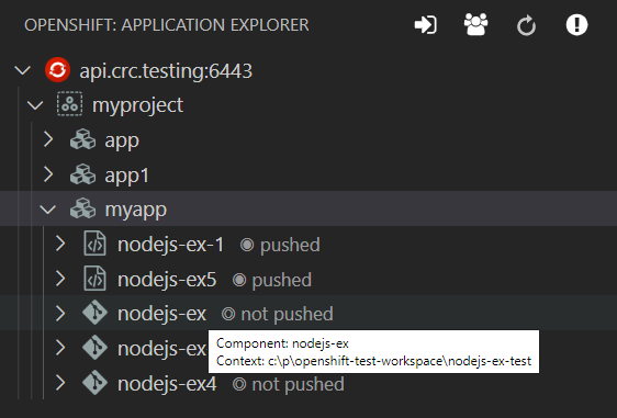 Show Context Location In Tooltip For Component Nodes In Openshift Application Explorer · Issue
