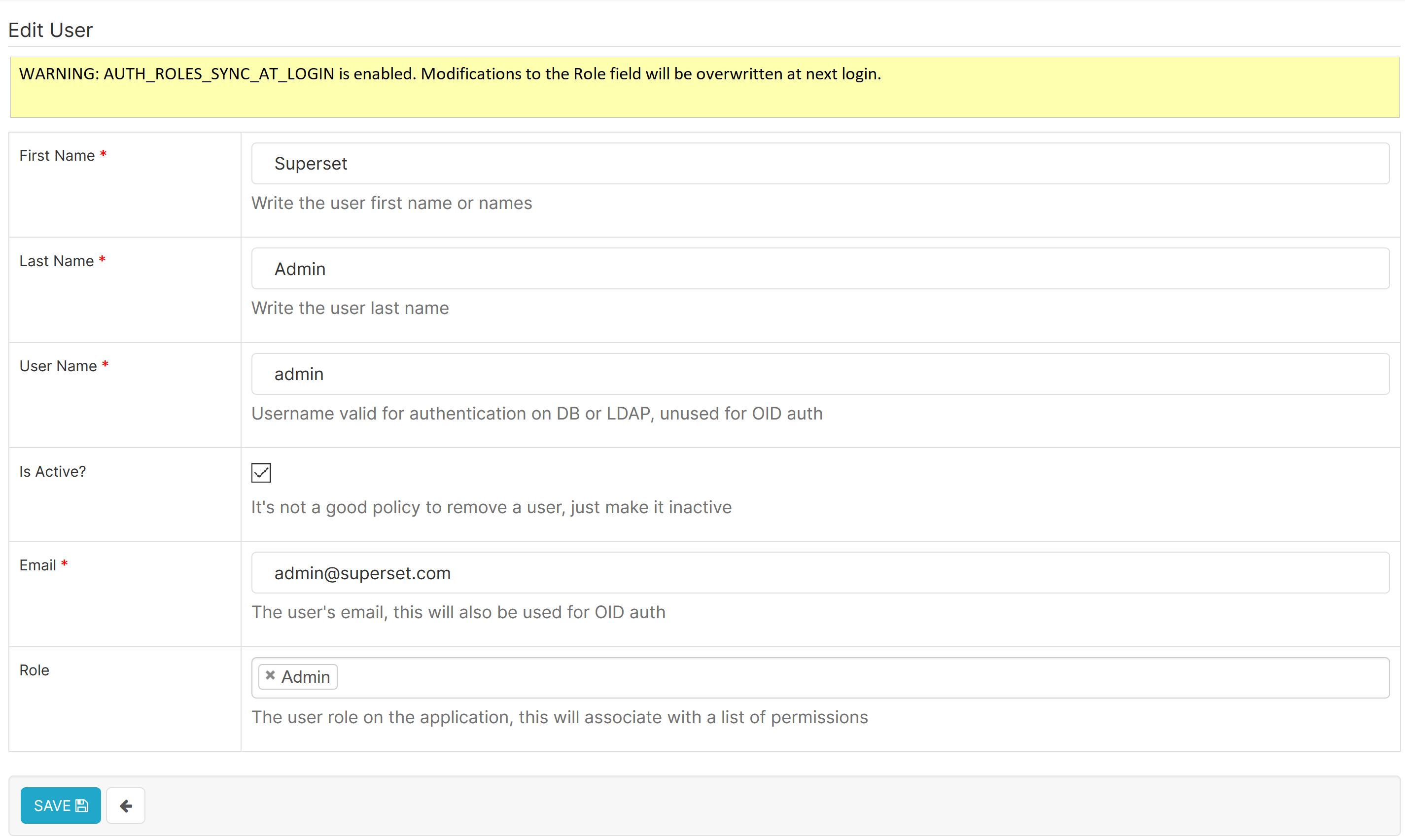 Dissuade users from modifying roles through UI if AUTH_ROLES_SYNC_AT_LOGIN is enabled · Issue ...