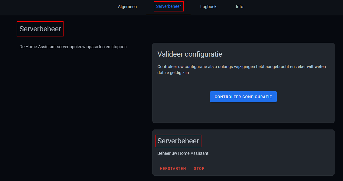 Two Different Names For Dutch Word Serverbeheer In Frontend · Issue 10913 · Home Assistant 