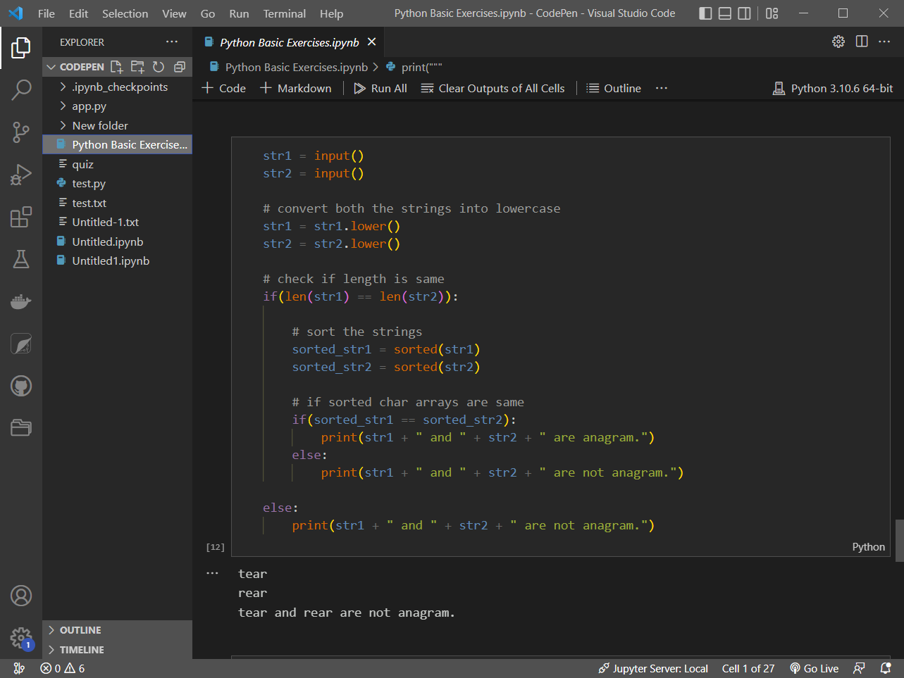 GitHub - aim-bits/anagramChecker