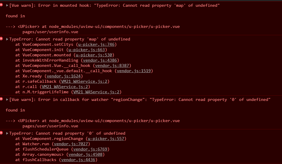 u-picker 在微信小程序的报错信息 · Issue #520 · umicro/uView · GitHub
