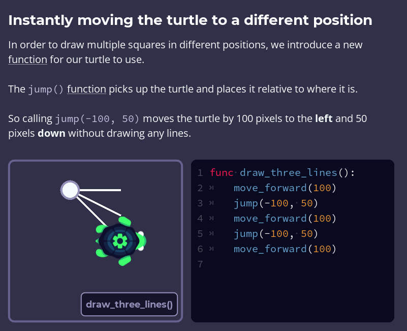 Lesson 5: running example of `draw_three_lines` function in the in-lesson viewer · Issue #465 ...