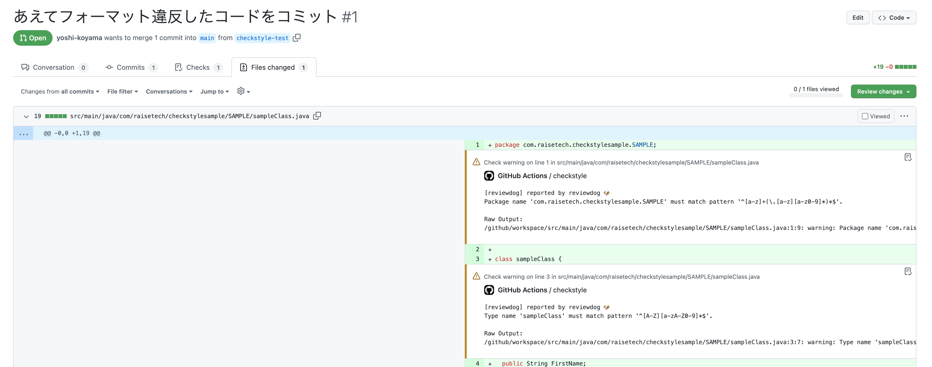 GitHub - raisetech-for-student/checkstyle-hands-on: Checkstyleの使い方を学ぶため ...