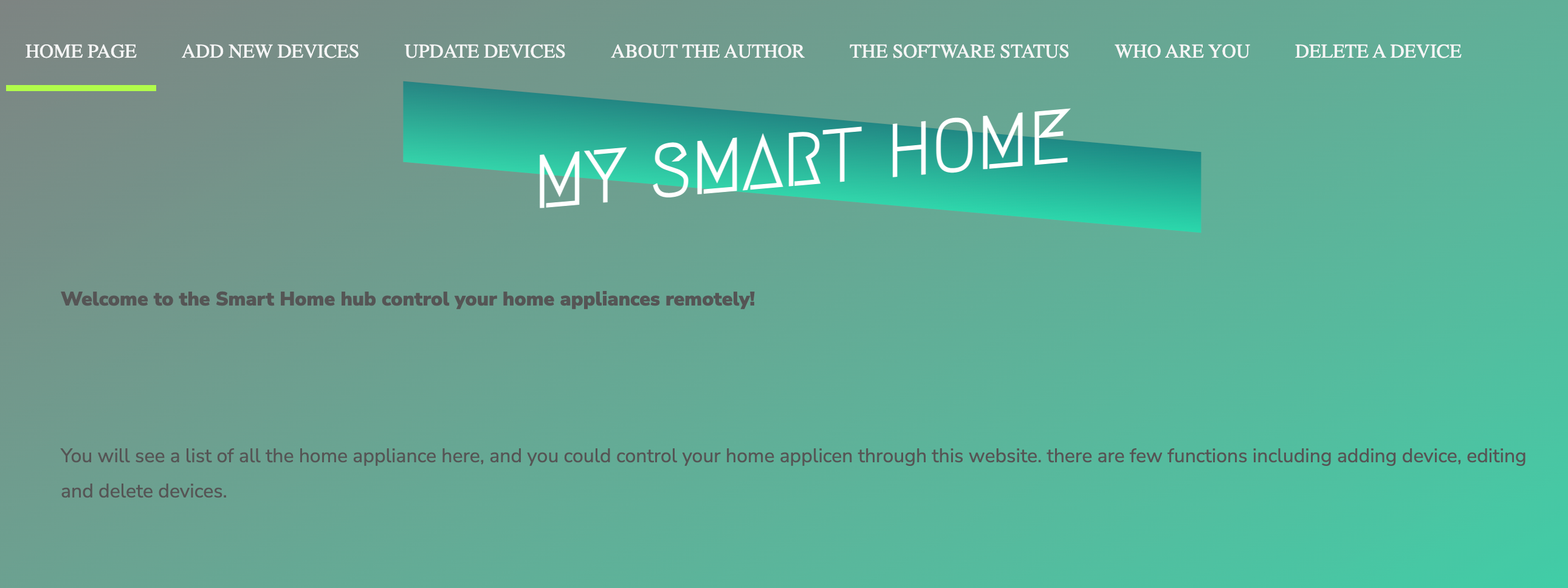 GitHub - yuxiny1/My_SMART_HOME: dynmaic web page