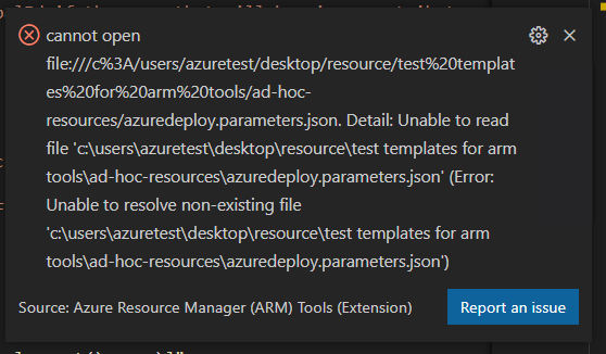 No error pops up and the deleted parameter file is opened · Issue #1150 · microsoft/vscode ...