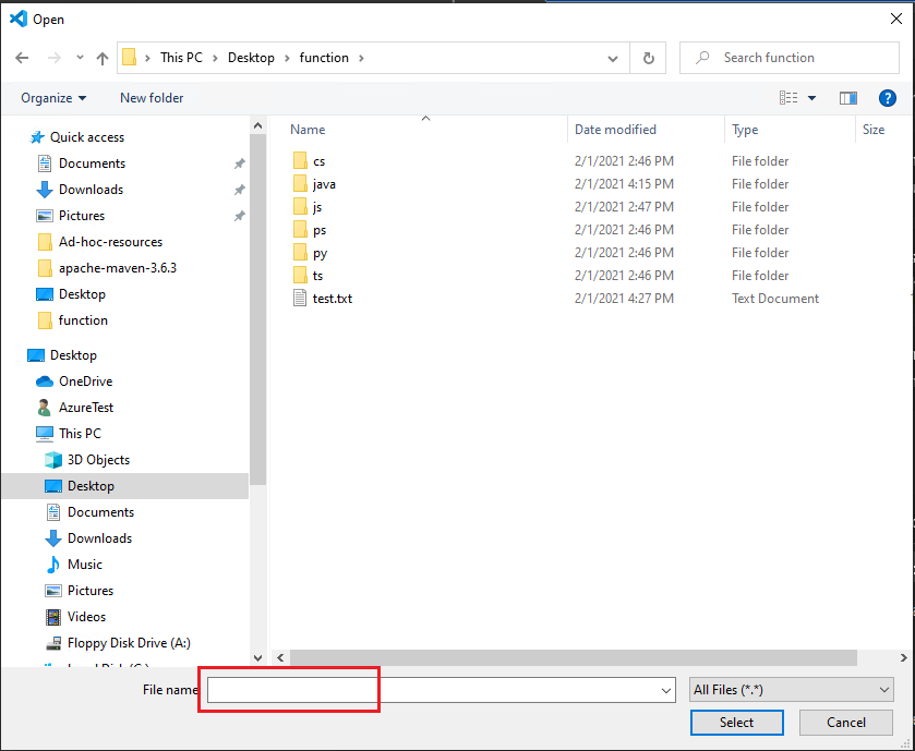 [Codespace] It is better to remove the default file name "local.setting.json" when downloading ...