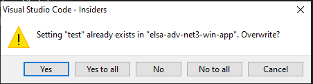 No overwrite dialog pops up when uploading a setting with empty value to the "Application ...