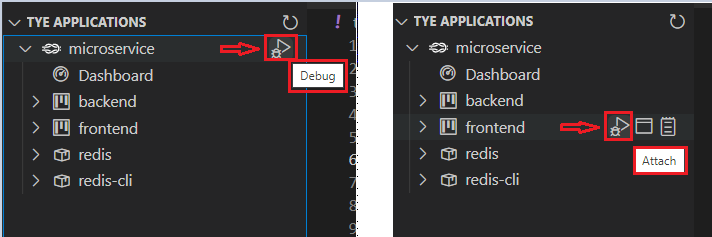 The tooltips are inconsistent between the “microservice" and “frontend" when hovering the mouse ...