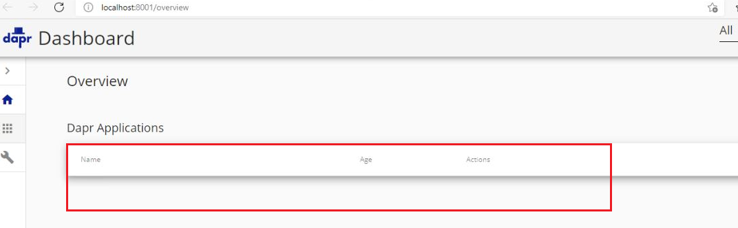 There is no application in the webpage when opening the debugged project dapr dashboard · Issue ...