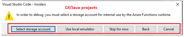 The dialogs of different projects are inconsistent when asking to ...