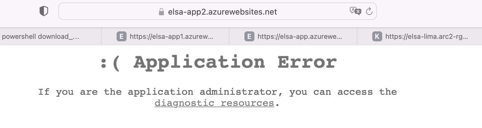 Open an incorrect web page after deploying image "myexpressapp" to ...