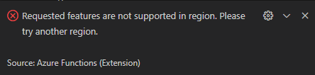 Fail to create a basic Python function app with any location after ...