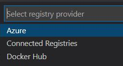 Can't select the Docker Hub registry provider after executing the command "Docker Registries ...
