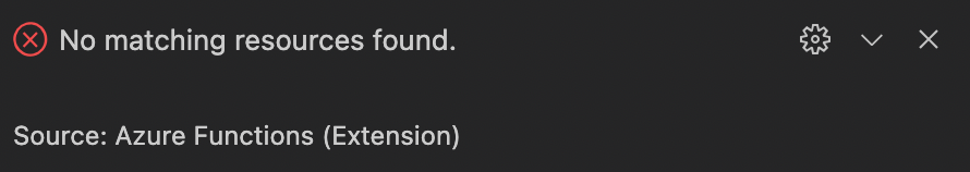 Fail to execute command "Azure Function: Upload Local Settings..." with an error from command ...