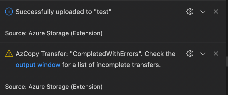 Pop up a warning when uploading the "dist" folder to a Local Emulator blob container · Issue ...