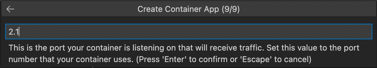 There is no validation when entering a decimal for the container app port · Issue #116 ...