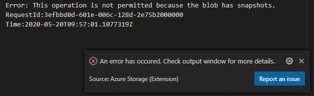 Succeed to delete one blob container which contains a blob that has a snapshot · Issue #675 ...