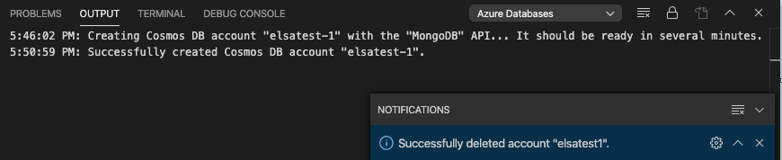 There is no log "Successfully deleted server..." · Issue #1544 · microsoft/vscode-cosmosdb · GitHub
