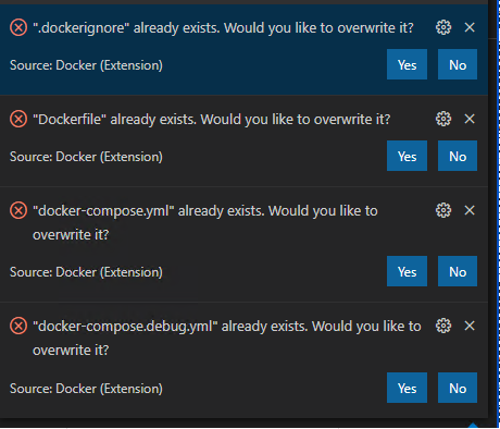 It will create new docker-compose files directly instead of prompt overwrite notifications after ...