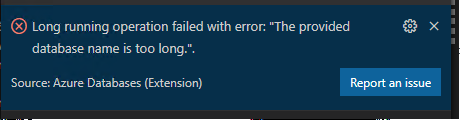[Suggestion] Add a validation when inputting database name · Issue #1591 · microsoft/vscode ...