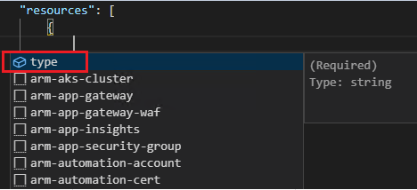 There is an extra "type" in the resource snippets list · Issue #883 · microsoft/vscode ...