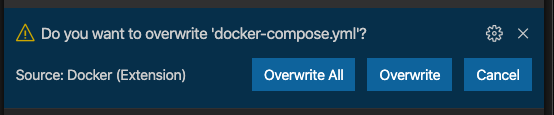 There Is No Option To Overwrite Existing Files When Repeatedly Executing Add Docker Compose