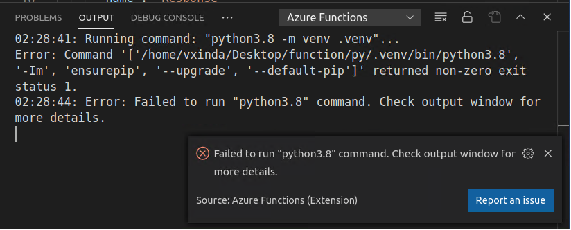 python3 not recognizing in visual code for azure function as runtime environment · Issue #2437 ...