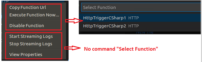 [Suggestion] Add a command "Select Function" when executing "Start Streaming Logs/Stop Streaming ...
