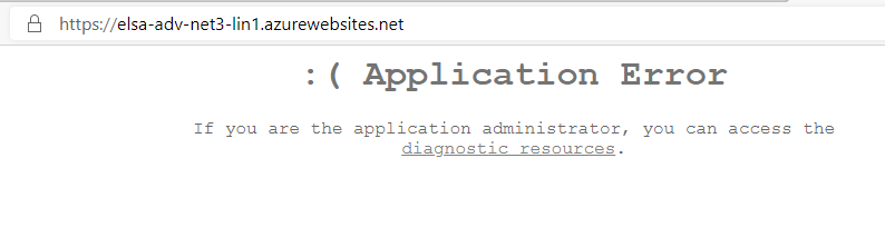 Display "Application Error" when deploying a .NET 2.1 project to a Linux web app created with ...