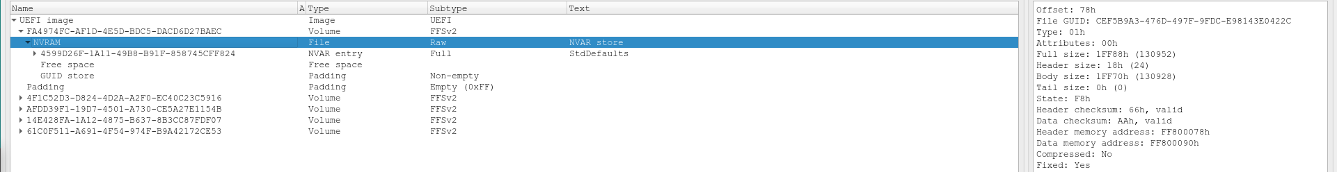 Two NVRAM sections · Issue #110 · LongSoft/UEFITool · GitHub